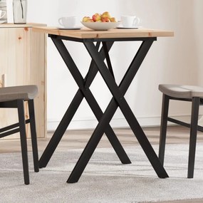 Jídelní stůl s X rámem 80 x 50 x 75,5 cm borové dřevo a ocel 3282760