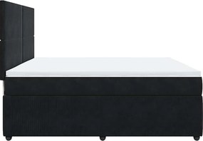 Box spring postel s matrací černá 200x200 cm samet 3292426