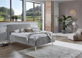 Šedá čalouněná dvoulůžková postel bez roštu 140x200 cm Mattis – Meise Möbel