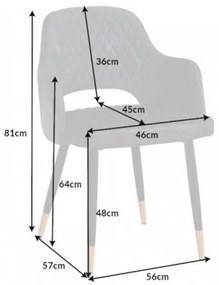 Designová židle Laney šedý samet