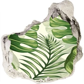 Wallmuralia Nálepka 3D díra Tropické listí 75x75 cm