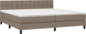 Box spring postel s matrací a LED taupe 200x200 cm textil 3133505