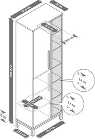 Tchibo - Vysoká koupelnová skříňka »Eklund« s boční přihrádkou - barva: bílá