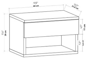 Noční stolek VETRA antracit