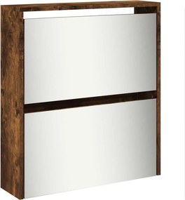 Botník se zrcadlem 5patrový kouřový dub 63 x 17 x 169,5 cm 3228283