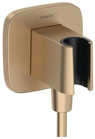 Hansgrohe Fixfit - Sprchové kolínko s držákem, kartáčovaný bronz 26887140