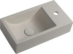 Sapho Small - Umývátko Crest, 40x22 cm, s 1 otvorem pro baterii vpravo, nanovrstva, bílý pískovec AR413