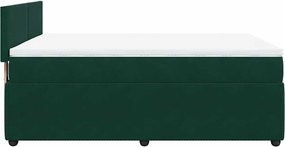 Box spring postel s matrací tmavě zelená 160x200 cm samet 3290079