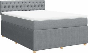 Box spring postel s matrací světle šedá 140 x 190 cm textil 3289758