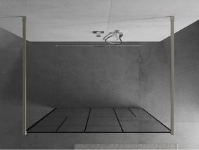 Mexen Kioto, sprchová zástěna Walk-In 110 x 200 cm, 8mm sklo černý vzor, ​​broušená ocel profil, 800-110-002-97-78