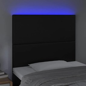 Čelo postele s LED černé 100x5x118/128 cm umělá kůže 3122228