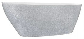 BESCO Volně stojící vana GOYA Glam - stříbrná Rozměr vany - 142 × 62 cm VANSAL14GLAM02