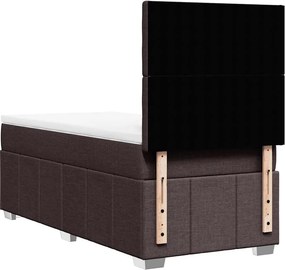 Box spring postel s matrací tmavě hnědá 90x200 cm textil 3291568