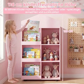 Costway Montessori dětská polička 116 cm Knihovnička Dětská polička na dřevo