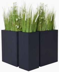 Rohové květináče CORNER, sklolaminát, 75*148 cm, antracit