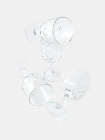 Sinsay - Sklenice na nožce s lisovaným vzorem 4 pack - clear