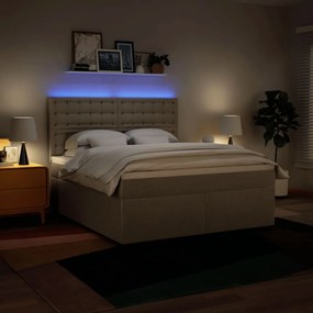 Box spring postel s matrací krémová 180x200 cm textil 3292886