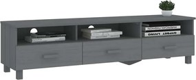 TV stolek HAMAR tmavě šedý 158 x 40 x 40 cm masivní borovice 340474