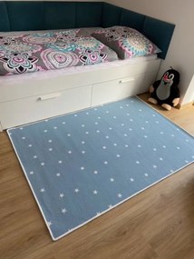 Vopi | Kusový koberec Hvězdička modrá - Kulatý průměr 160 cm