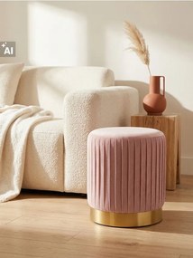 Sinsay - Taburet s dekorativním prošíváním - pastelová růžová