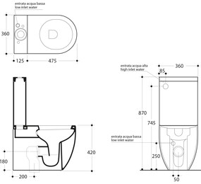 Kerasan, FLO WC kombi mísa 36x43x60cm, spodní/zadní odpad, 311701