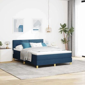 Postel s boxspringem s polštářem Modrá 140 x 200 cm textil 3338929