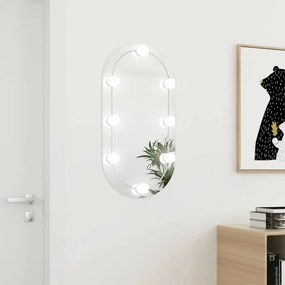 Zrcadlo s LED světly 80 x 40 cm sklo oválné 3102975