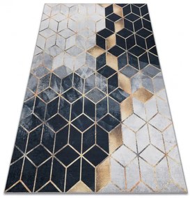 Dywany Łuszczów, Kusový koberec ANDRE Geometric 1171, 80x150, černobílá, chodba / předsíň