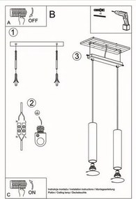 Závěsná lampa SOLLUX LAGOS 2 leštěné zlato GU10 2x10W bez žárovky SL.1241