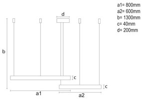 LED Stmívatelný lustr na lanku LED/100W/230V 3000-6500K + dálkové ovládání