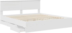 Rám postele se zásuvkou Bílá 180 x 200 cm Inženýrské dřevo 3407956
