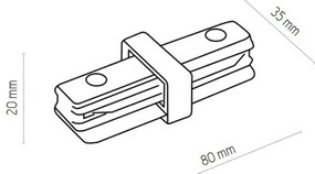 Zuma Line 3045 - Bodové svítidlo do lištového systému REFLEKTOR 8xGU10/10W/230V