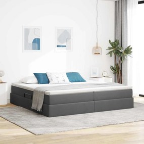 Postel s úložným prostorem a matrací Tmavě šedá 200 x 200 cm 3370249