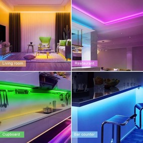 Solight Wifi Smart LED světelný pás, RGB, 5m, sada s adaptérem a dálkovým ovladačem