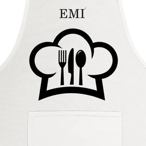 Kuchyňská zástěra Chef EMI, Bílá