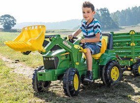 Sklápěcí traktorový návěs Rolly Toys John Deere Halfpipe zelený