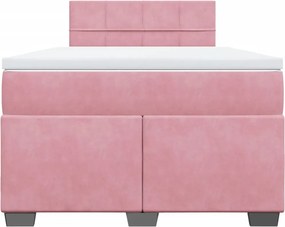 Box spring postel s matrací růžová 120 x 200 cm samet 3288587