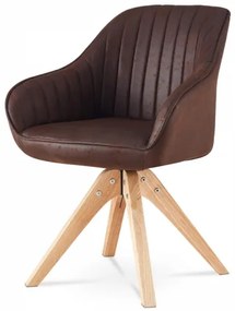 Jídelní židle s područkami hnědá, nohy masiv, HC-772 BR3