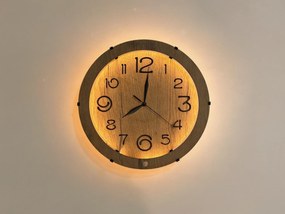 Li-Go "Velké číslice" světelné hodiny s powerbankou a pohybovým čidlem/dub velikost svítidla/hodin: 31 cm