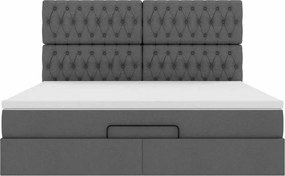 Osmanský rám postele s matrací tmavě šedá 180x200cm textil 3313259