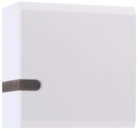 Kondela Visící skříňka, bílá extra vysoký lesk HG / dub sonoma tmavý truflový, LYNATET TYP 65