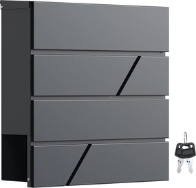 Poštovní schránka Wiltec – 370 × 105 × 370 mm, antracitová (60152)