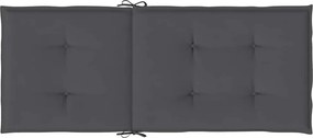 Podušky na židli vysoké opěradlo 6 ks antracitové 120x50x3 cm 314104