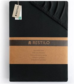 Černé napínací prostěradlo jersey 180x200 cm Amber – Restilo