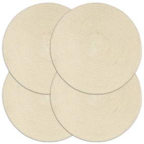 Prostírání 4 ks přírodní 38 cm kulaté bavlna 133842