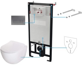 Deante WC set Peonia 6v1, podomítkový systém + toaleta -