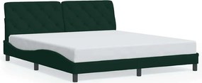Rám postele s LED bez matrace tmavě zelený 180 x 200 cm samet 3213870