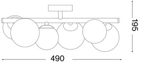 Ideal Lux - LED Přisazený lustr PERLAGE 6xG9/3W/230V 49 cm zlatá/kouřová