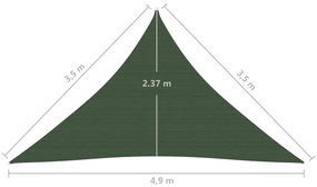 Stínící plachta 160 g/m² tmavě zelená 3,5 x 3,5 x 4,9 m HDPE - Default Title