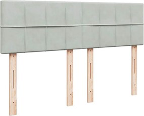Osmanský rám postele s matrací světle šedá 140x200cm samet 3311777